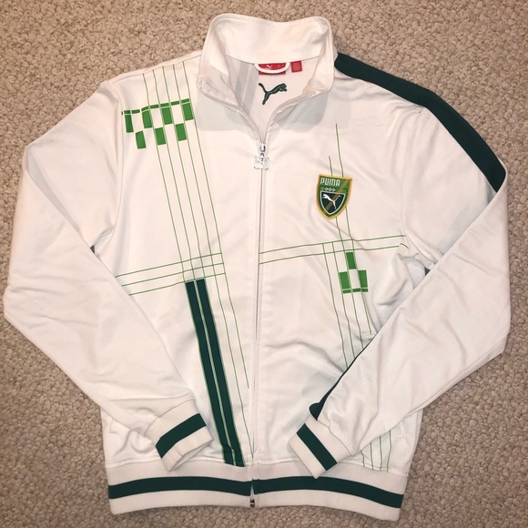 Puma | Jackets & Coats | Puma Mens White Green Track Jacket Small ...